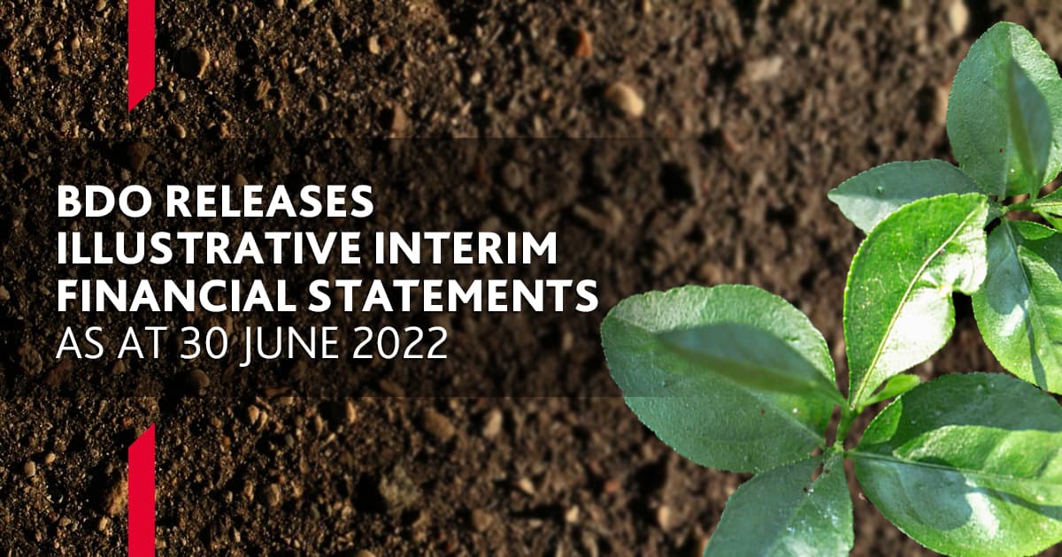 BDO releases illustrative interim financial statements as at 30 June ... BDO releases illustrative interim financial statements as at 30 June ...